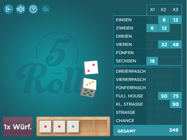 5 Roll kostenlos spielen bei RTLspiele.de