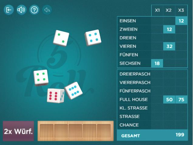 5 Roll kostenlos spielen bei RTLspiele.de